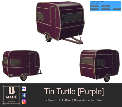 Second Life Marketplace - B-Made - Tin Turtle Caravan [Purple]